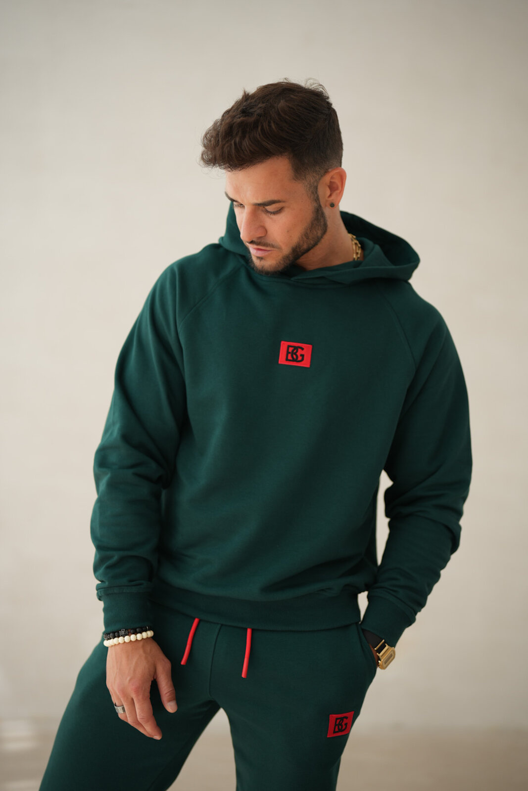 DRES MĘSKI BG FRIEND | BUTELKOWA ZIELEŃ - Escoli